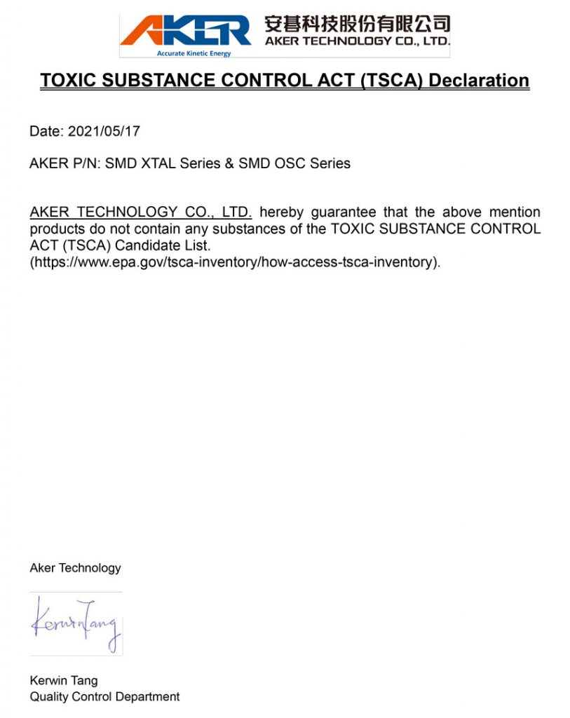 REACH/RoHS - Aker Technology USA